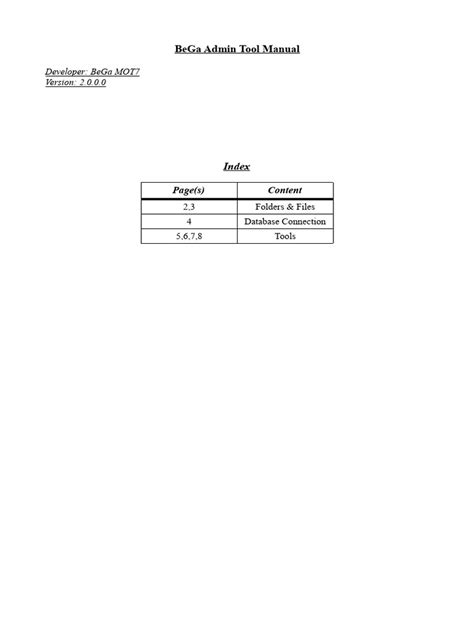 Bega Admin Tool Manual Pdf Computer File Databases