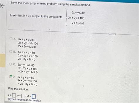 Solve The Linear Programming Problem Using The