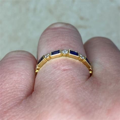 Baguette Sapphire and Diamond Niagara Band. 2.5mm - EDJ