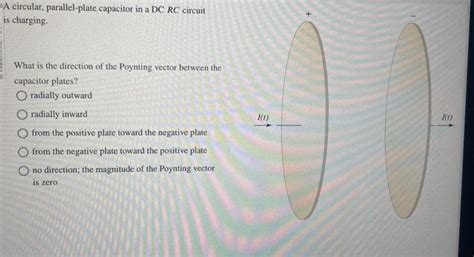Solved A Circular Parallel Plate Capacitor In A DC RC Chegg