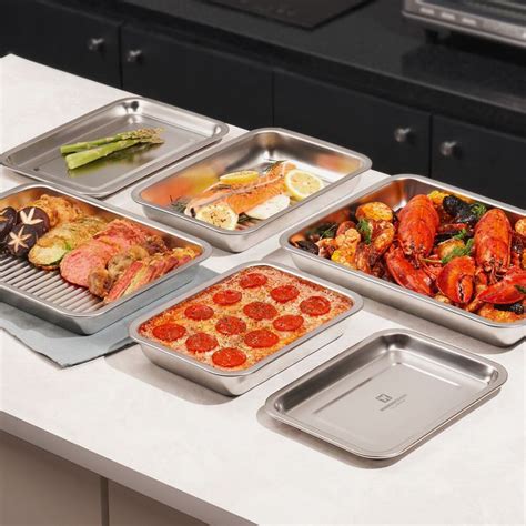 오븐 사용 가능한 스텐 웨이브 트레이 [뚜껑 트레이] 2종세트 감도 깊은 취향 셀렉트샵 29cm