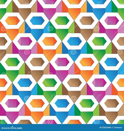 Colorful Hexagon Pattern Seamless Wallpaper Stock Vector Illustration