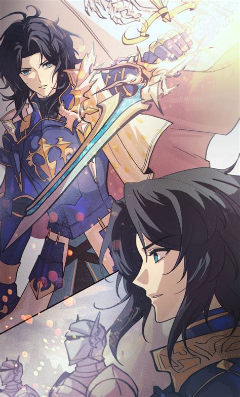 Safebooru 1boy Absurdres Armor Black Hair Blue Armor Blue Eyes Cape