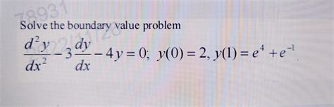 Solved Solve The Boundary Value Problem Chegg