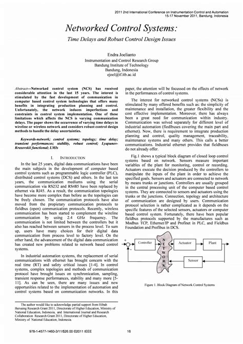 Pdf Networked Control Systems Time Delays And Robust Control Design
