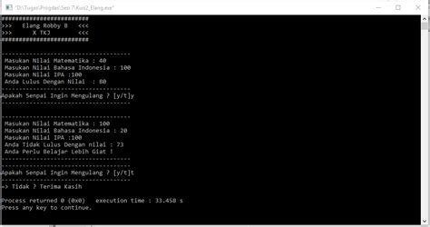 code block part 6 menentukan kode hari and seleksi nilai