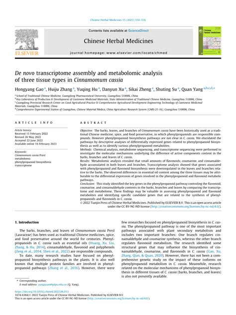 Pdf De Novo Transcriptome Assembly And Metabolomic Analysis Of Three Tissue Types In Pdf De Novo Transcriptome Assembly And Metabolomic Analysis Of Three Tissue Types In