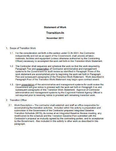 Free 10 Transition Statement Samples Services Sales Thesis