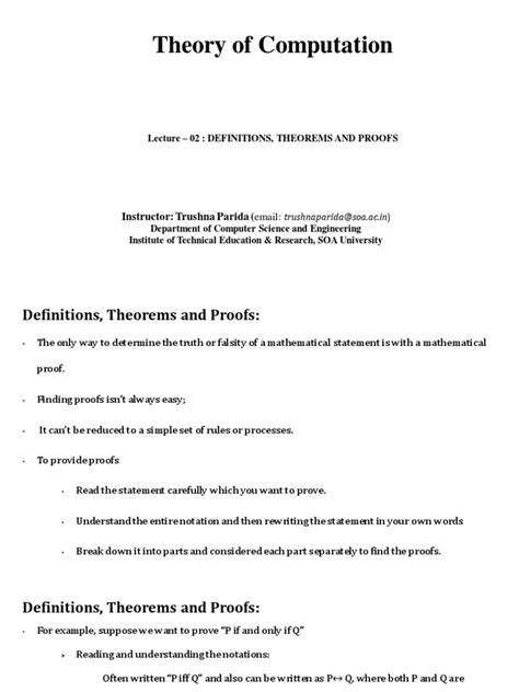 2 Toc Lecture2 Pdf Mathematical Proof Theorem
