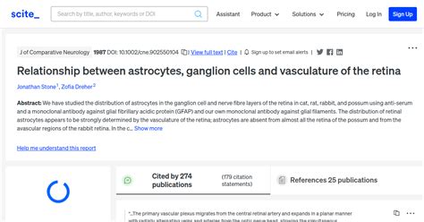 [citation Report] Relationship Between Astrocytes Ganglion Cells And Vasculature Of The Retina