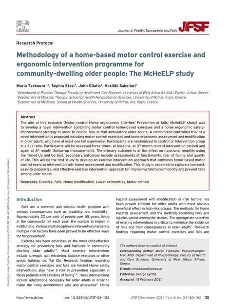 Pdf Methodology Of A Home Based Motor Control Exercise And Ergonomic Intervention Programme