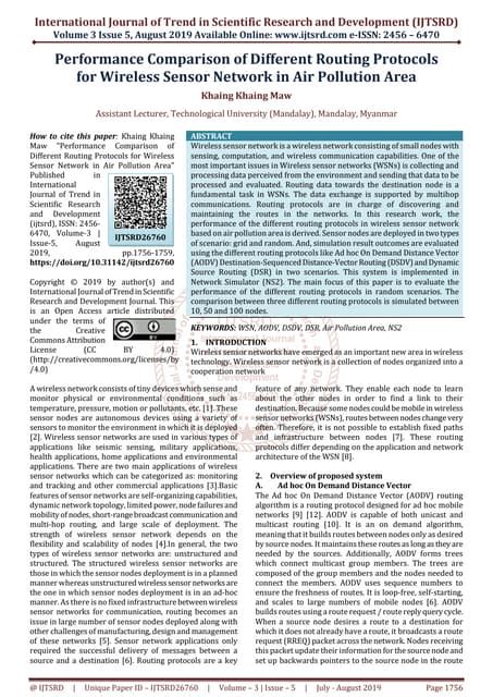 Performance Comparison Of Different Routing Protocols For Wireless