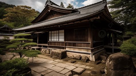 An Old Japanese Style Wooden House Background Birthplace Of Osamu