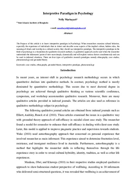 Interpretive Paradigm In Psychology