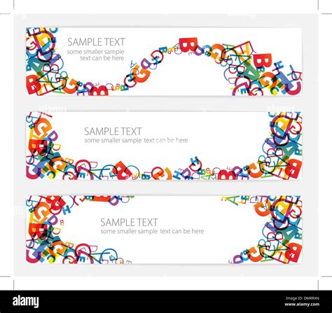 Banners With Colorful Numbers Stock Vector Image Art Alamy
