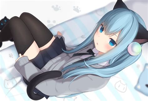 Anime 720p Cat Girl Cat Ears Anime Girls Amashiro Natsuki Hd Wallpaper