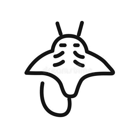 Stingray Icon Linear Vector Graphics Sign Stock Vector Illustration Of Nautical Symbol 326822910