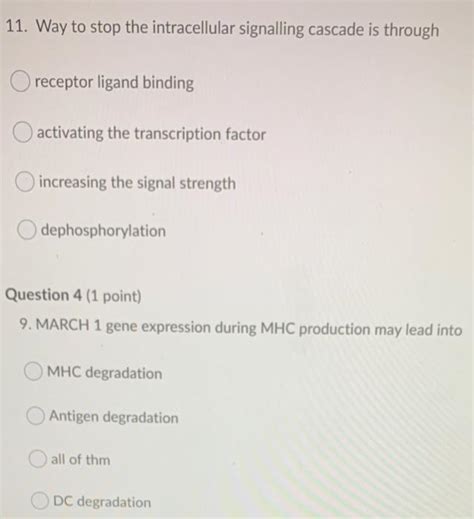 Solved Way To Stop The Intracellular Signalling Cascade Chegg