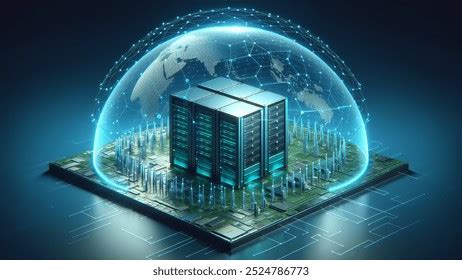 Dedicated Internet Access Secure Server Turquoise Ai Generated Image Shutterstock
