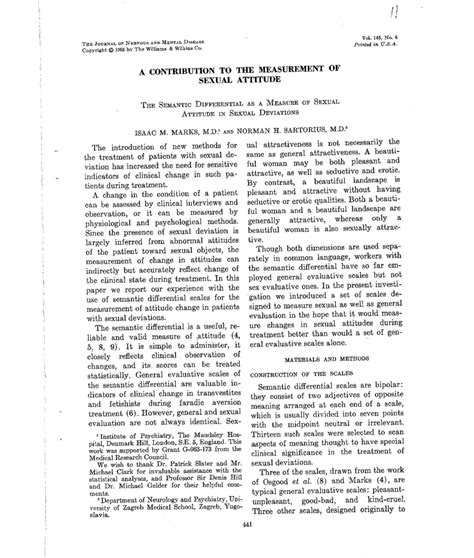 PDF A Contribution To The Measurement Of Sexual Attitudes