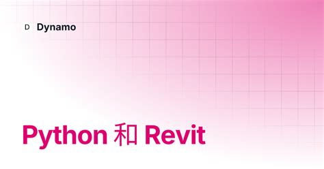 Python 和 Revit Dynamo