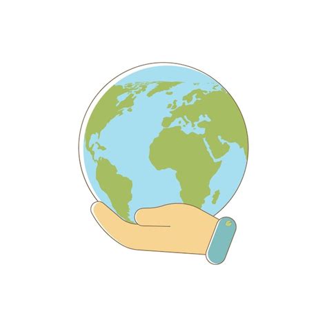 Premium Vector Hand With A Planet Earth Associations Sustainable Development Earth Day And
