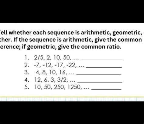 Ell Whether Each Sequence Is Arithmetic Studyx