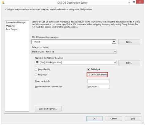 0392 Sql Server Ssis Ole Db Destination Table Fast Load