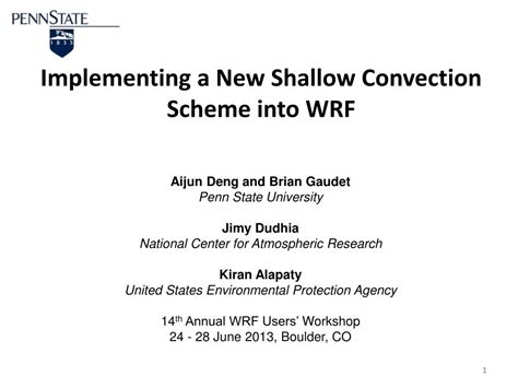 Ppt Implementing A New Shallow Convection Scheme Into Wrf Powerpoint
