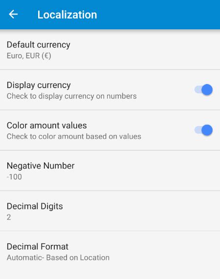 Multi Currency Bluecoins