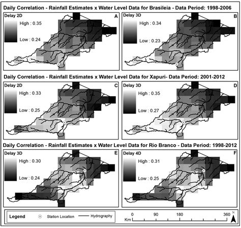 Best Correlation Values Between Rainfall Estimates And Water Level