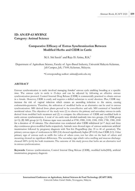 Pdf Comparative Efficacy Of Estrus Synchronization Between Modified