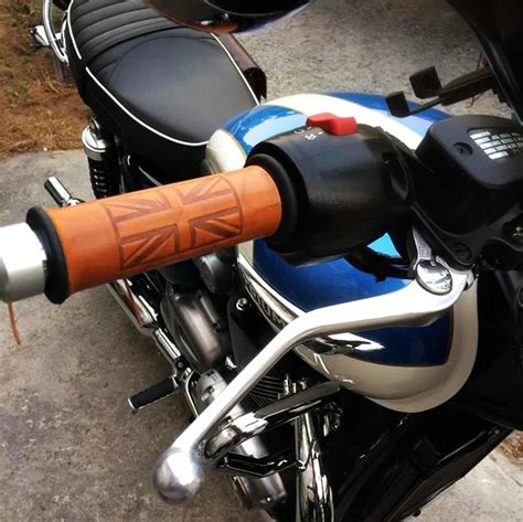 Leather Handle Vintage Motorcycle Handle Bar Leather Vintage Bike