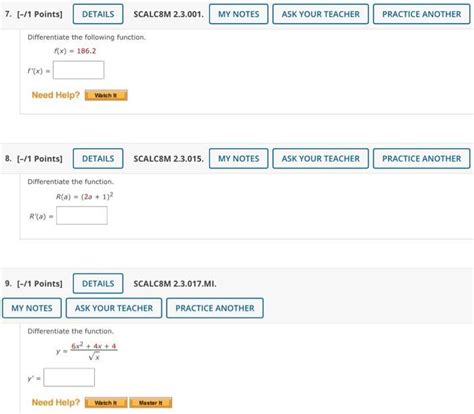 Solved 10 10 Points DETAILS SCALC8M 2 3 017 MI SA MY Chegg Com