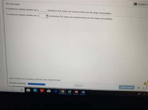 Solved Question H Fill In The Blank A Continuous Random