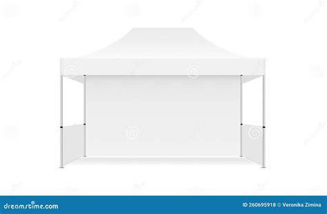 Outdoor Canopy Rectangular Tent Mockup Front View Stock Vector