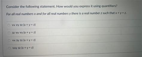Solved Consider The Following Statement How Would You Chegg