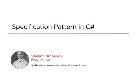 course preview specification pattern in c youtube