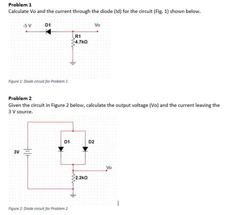 solved 1 calculate vo and the current through the diode