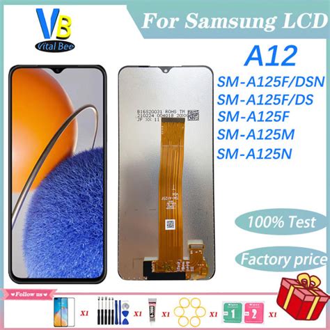 Lcd For Samsung Galaxy A12 Lcd Display Touch Screen Digitizer Assembly A125 Replacement No Dead
