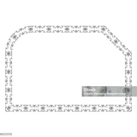 Snip And Round Single Side Rectangle Shape Vintage Frames Flower Wreath