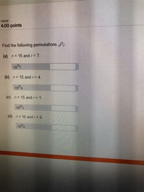 Solved Value 400 Points Find The Following Permutations
