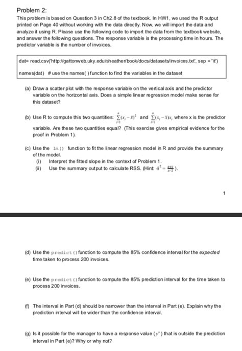 Problem 1 In Linear Regression Problems SXX Is Chegg Com