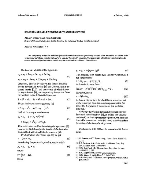 Pdf Some Remarkable Nonlinear Transformations