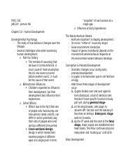 PSYC 105 Chp 10 Docx PSYC 105 JAN 24th Lecture 6 Chapter 10 Human Development