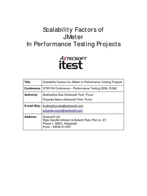 Jmeter Scalability Factors Pdf Scalability Simulation