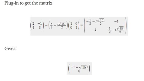 Linear Algebra When Calculating Eigenvectors How Has This Matrix Been Simplified