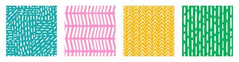 미적 현대적 인쇄 가능한 이음매 없는 패턴 세트 추상적인 최소한의 우아한 선 브러시 스트로크 모양 및 생생한 색상의 선 가리기에 대한 스톡 벡터 아트 및 기타 이미지