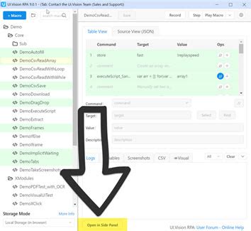 New Ui Vision Side Panel General Discussion Ui Vision AI OCR Community Forums