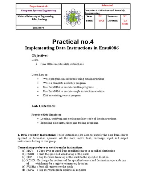 Practical Lab 4 Pdf Assembly Language Information Age